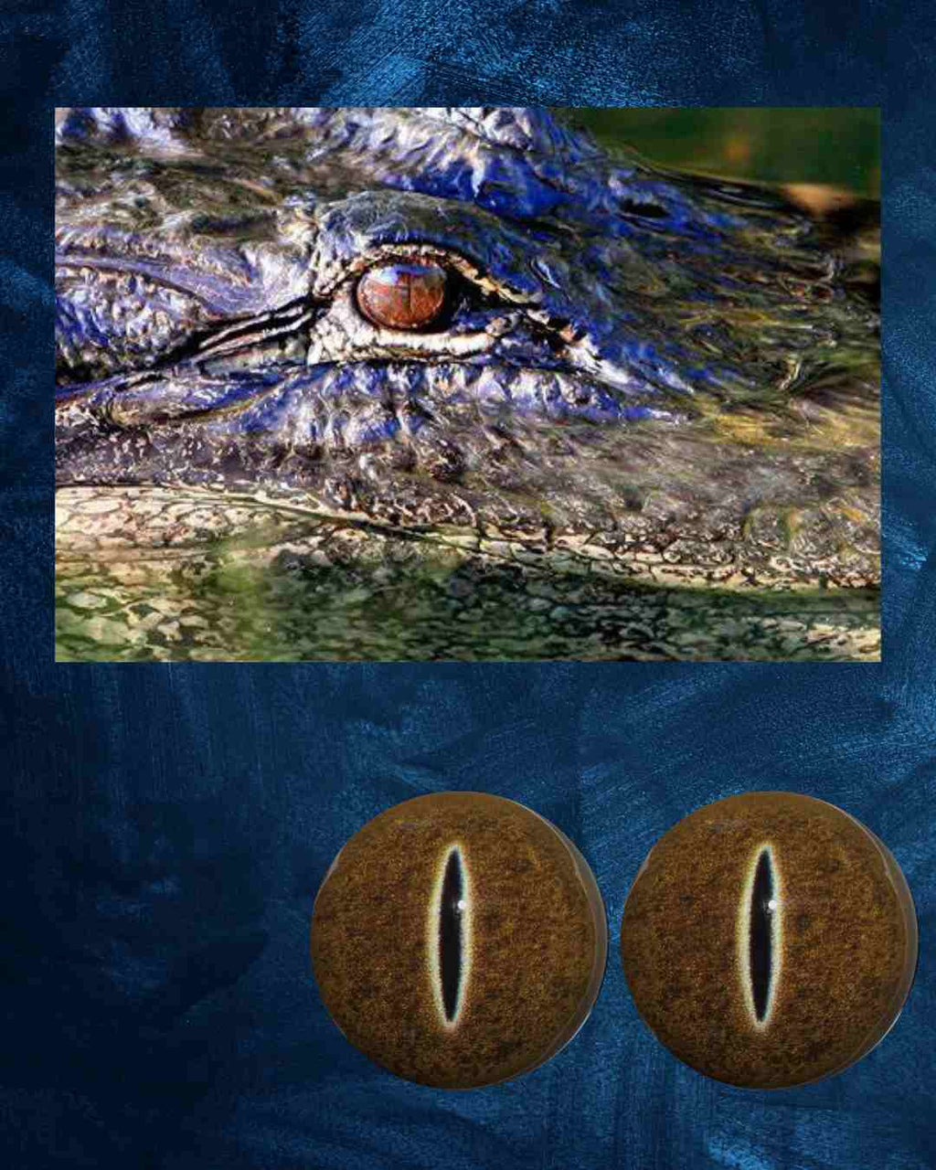 Crocodile Eye - Slit Pupil with Brown Iris and black spots (CDB)